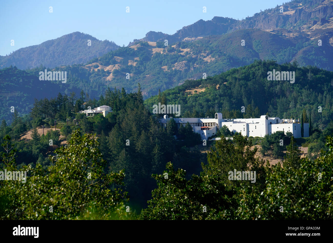The view of Sterling Vineyards winery.near Calistoga,Napa Valley ...