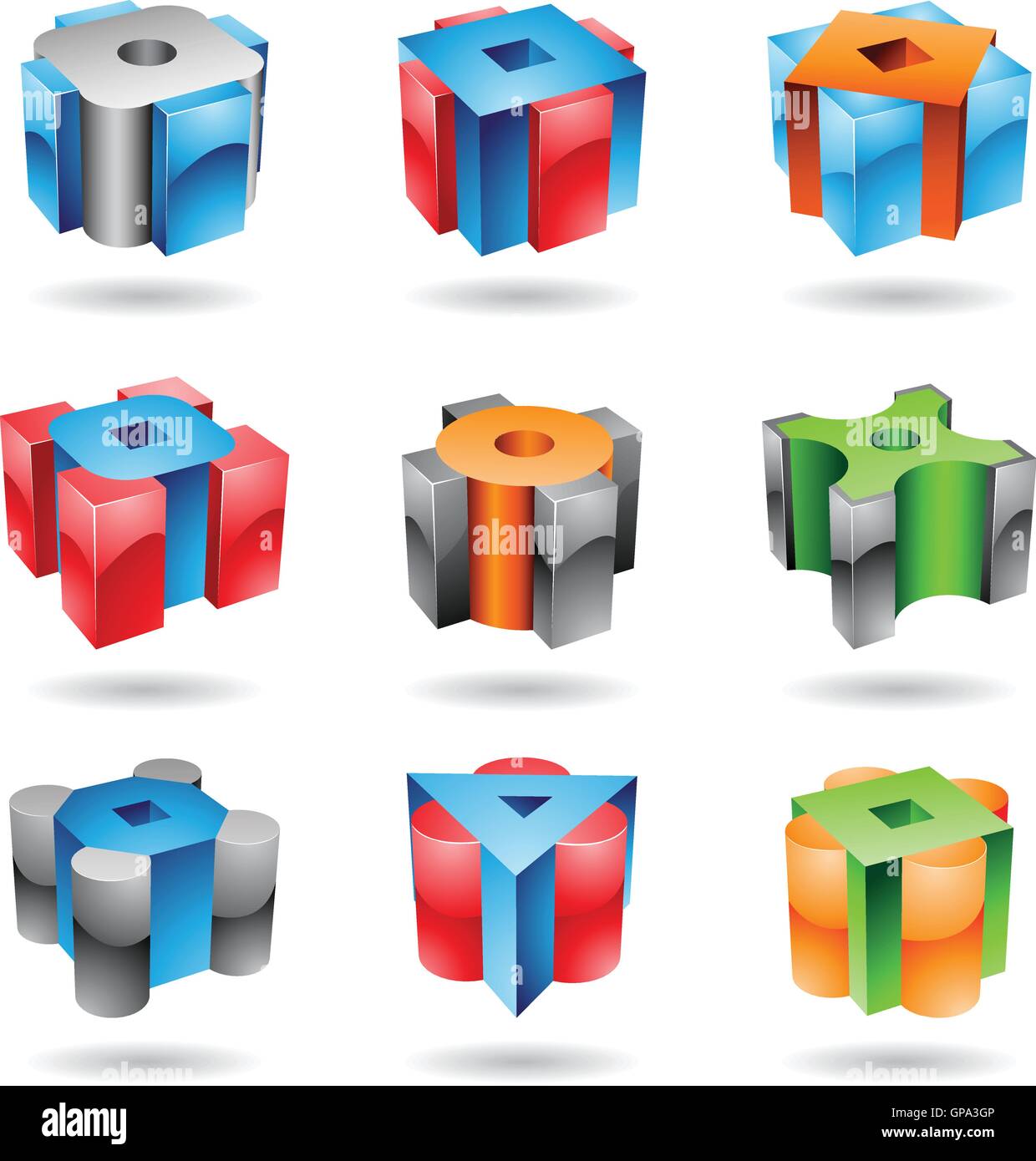 Cylindrical shape Stock Vector Images - Alamy