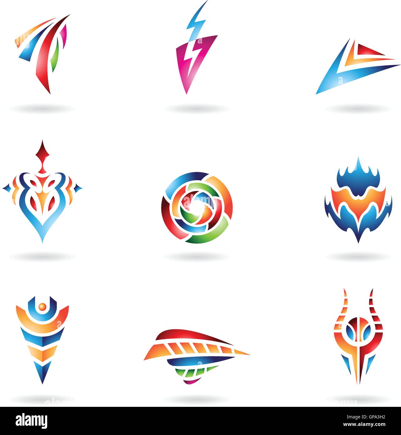 Abstract Icons and Lines in Various Colors Stock Vector Image & Art - Alamy