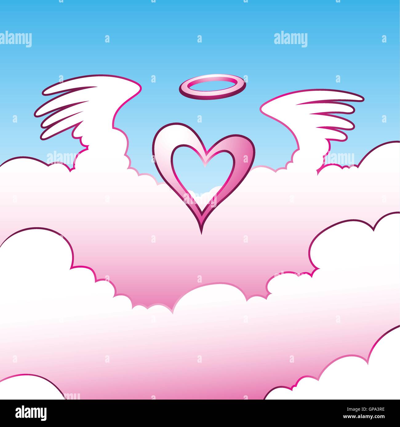 Heart wings design over Stock Vector Images - Alamy