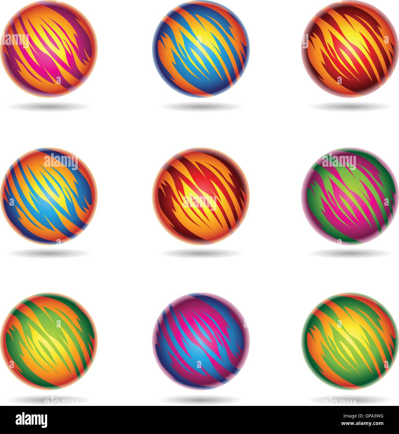 Vector illustration of colorful Planet like Spheres Stock Vector Image ...