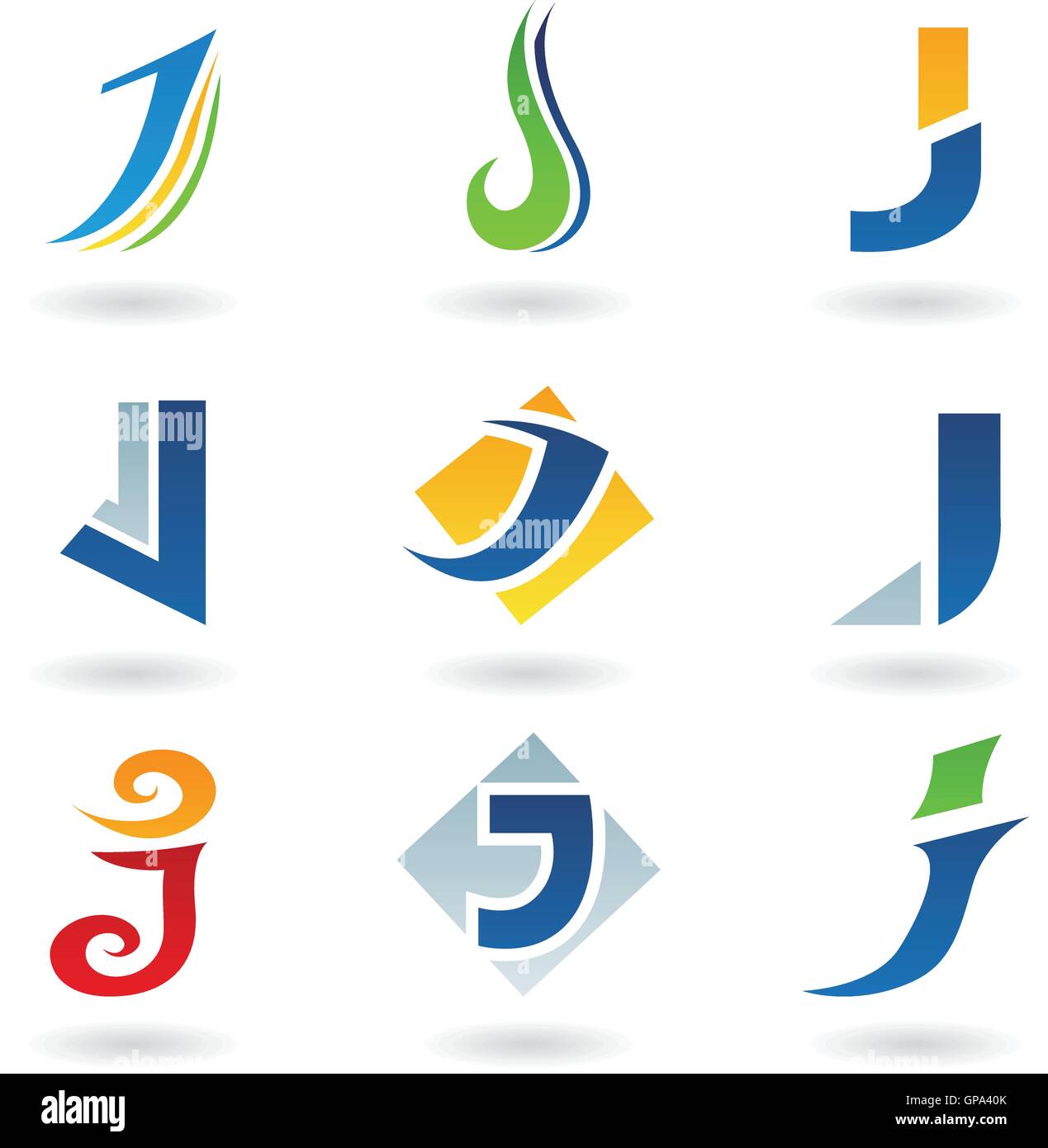 Vector illustration of abstract icons based on the letter J Stock Vector Image & Art - Alamy