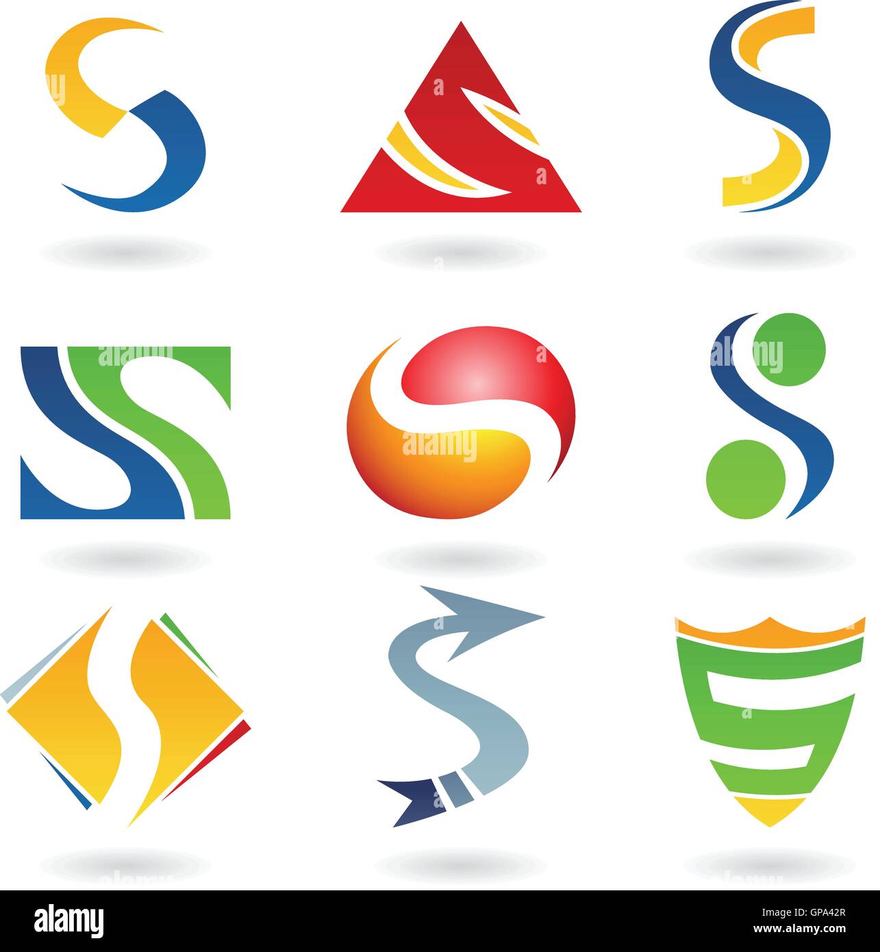 Vector illustration of abstract icons based on the letter S Stock ...