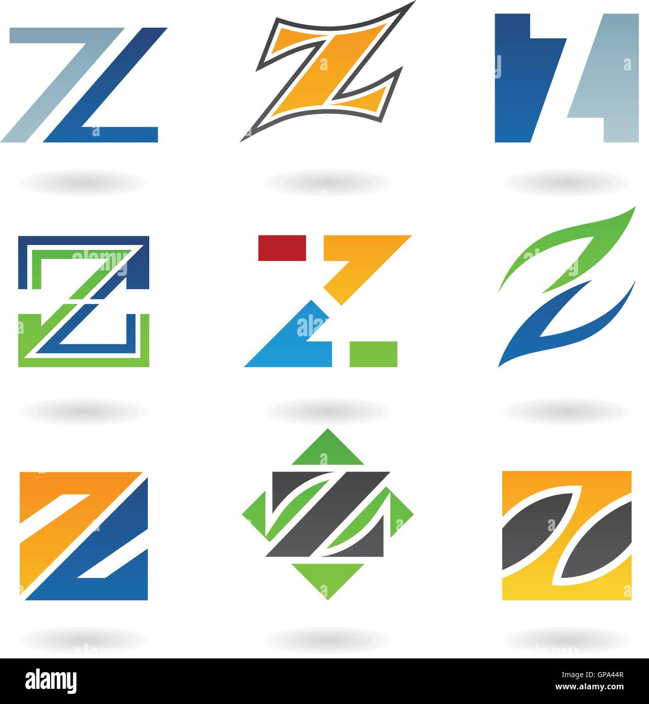Vector illustration of abstract icons based on the letter Z Stock ...