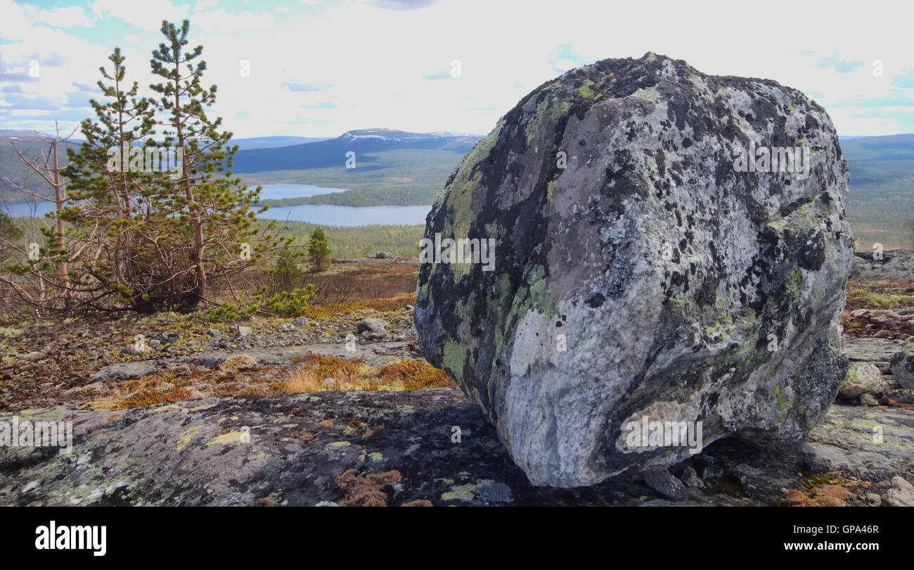 Stone of a peculiar form, worshipped by Saami Stock Photo - Alamy