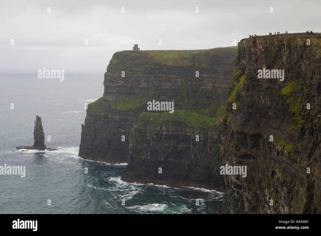 Cliffs of moher in Ireland, in a cloudy day Stock Photo - Alamy