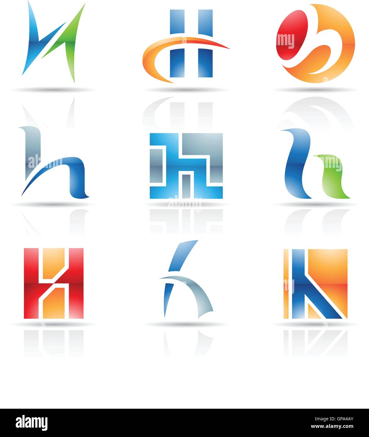 Vector illustration of abstract icons based on the letter H Stock ...