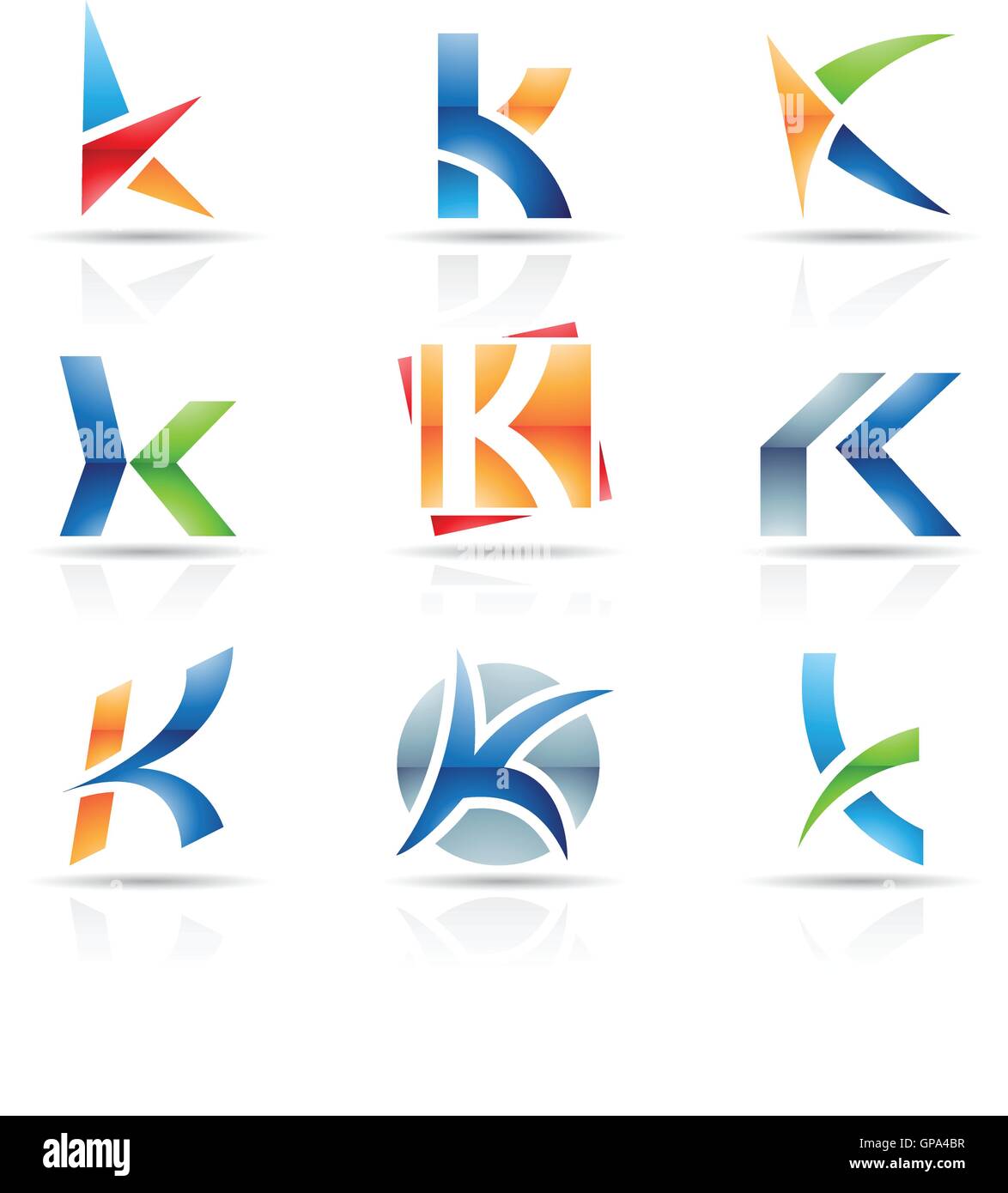 Vector illustration of abstract icons based on the letter K Stock ...