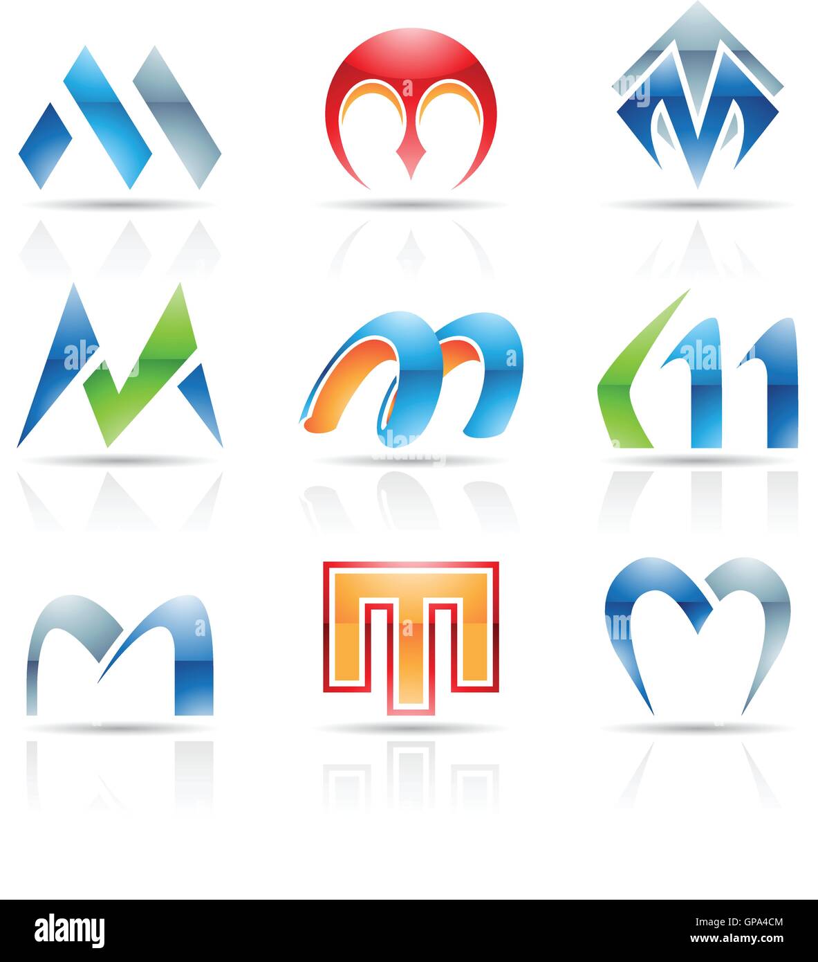 Vector illustration of abstract icons based on the letter M Stock ...