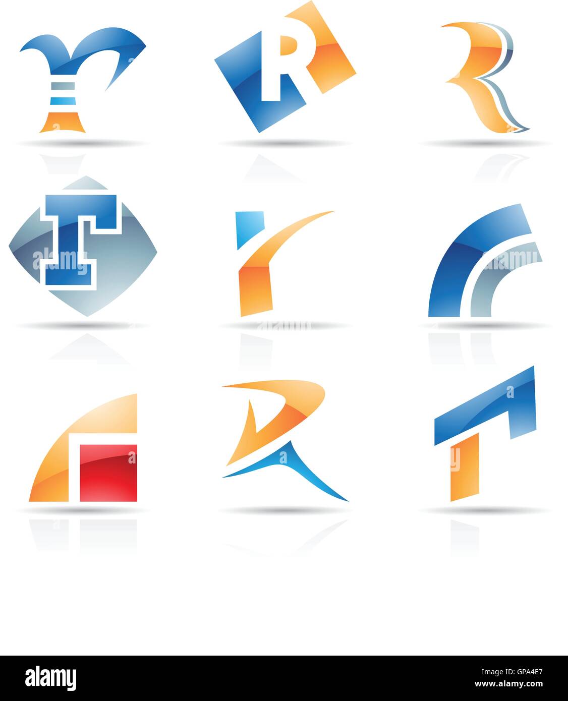 Vector illustration of abstract icons based on the letter R Stock ...
