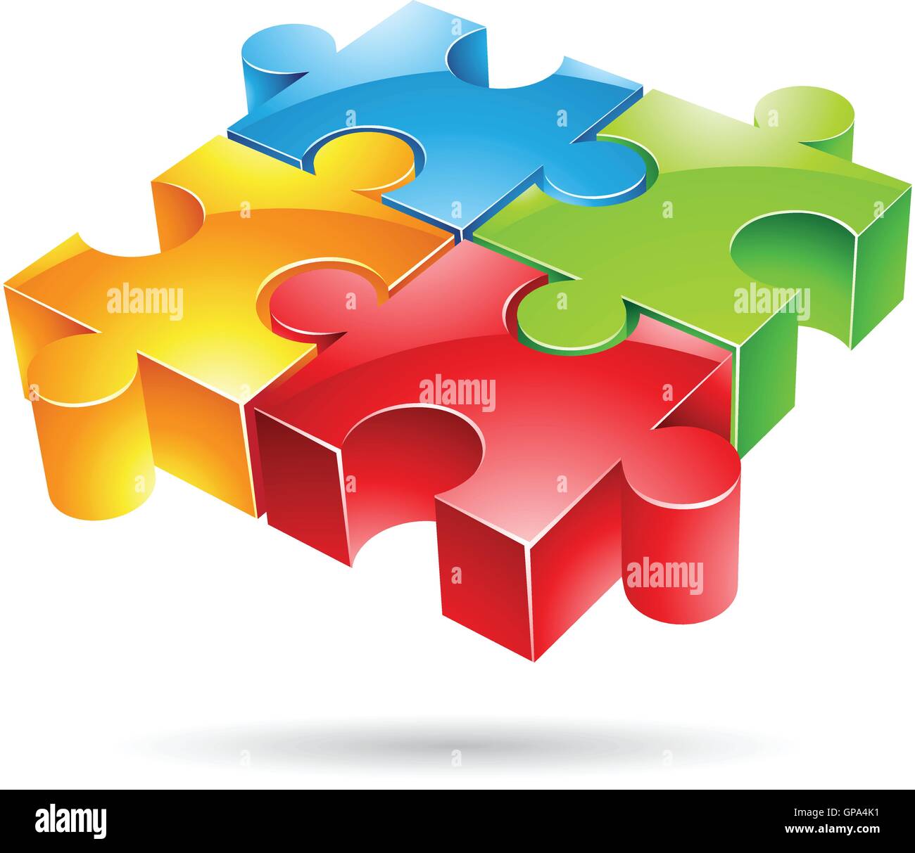 Vector illustration of glossy colorful jigsaw puzzle Stock Vector Image ...
