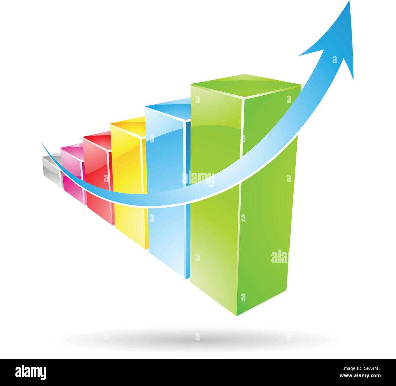 Vector illustration of colorful stat bars isolated on white Stock ...
