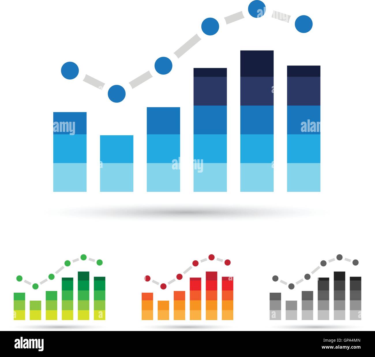 Vector illustration of colorful stats icons Stock Vector Image & Art ...