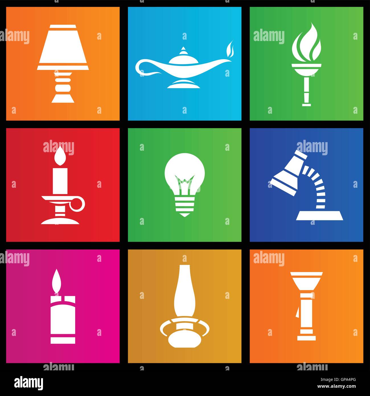 metro style primitive and modern sources of light Stock Vector Image ...