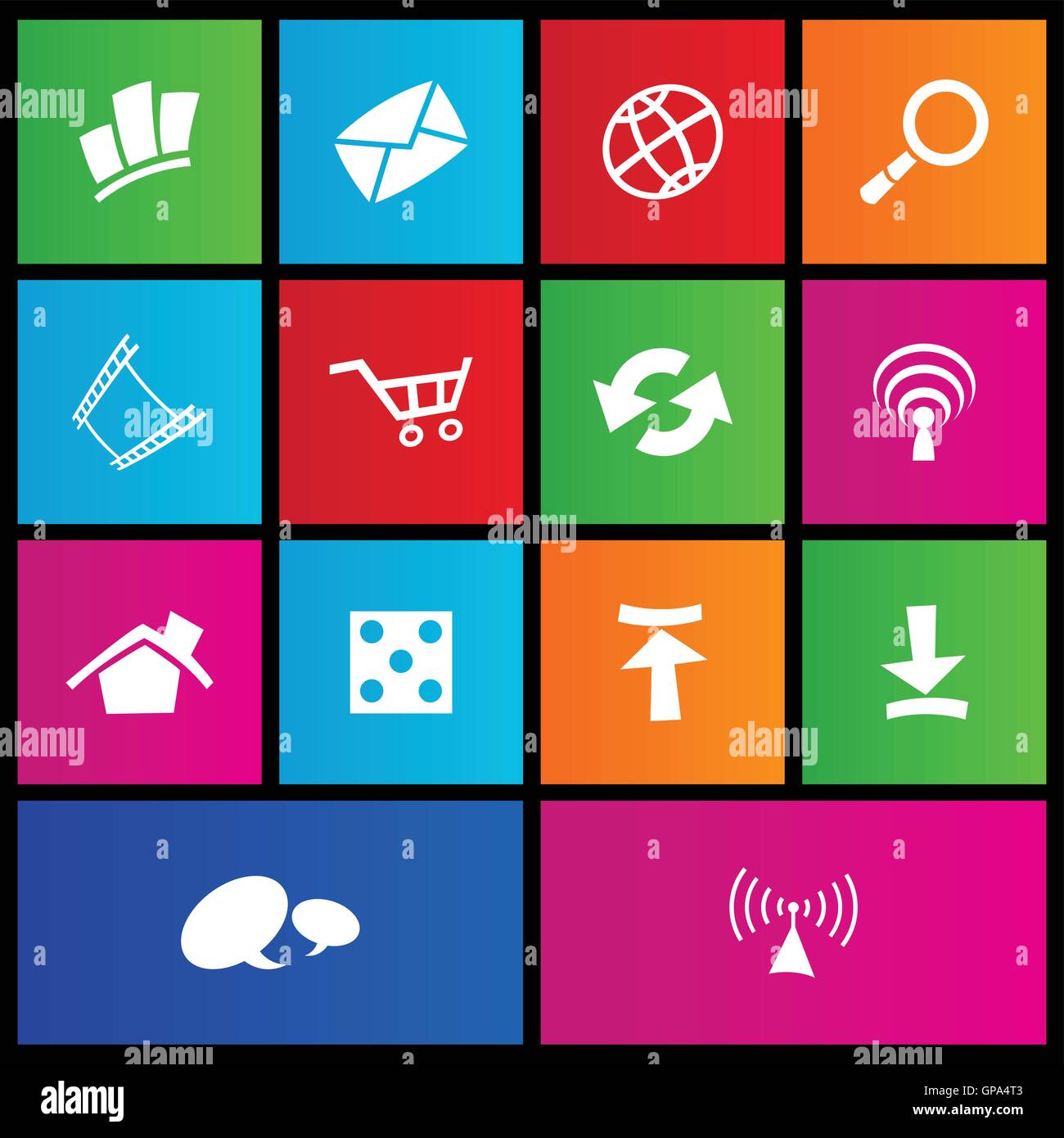 vector illustration of metro style web icons Stock Vector Image & Art ...