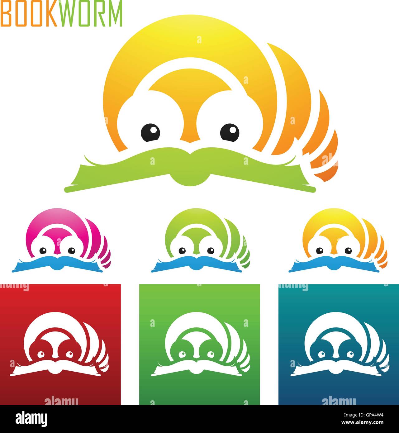 vector eps illustration of book worm icons Stock Vector Image & Art - Alamy