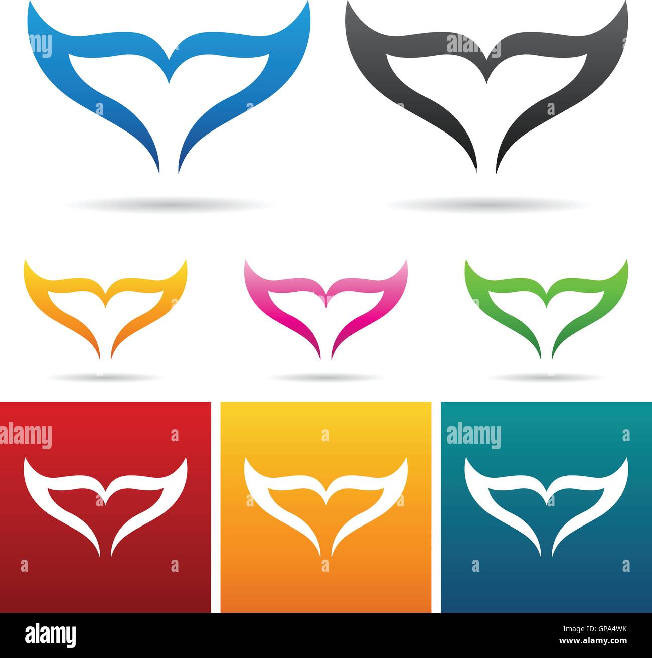 eps vector illustration of fish tail icons Stock Vector Image & Art - Alamy