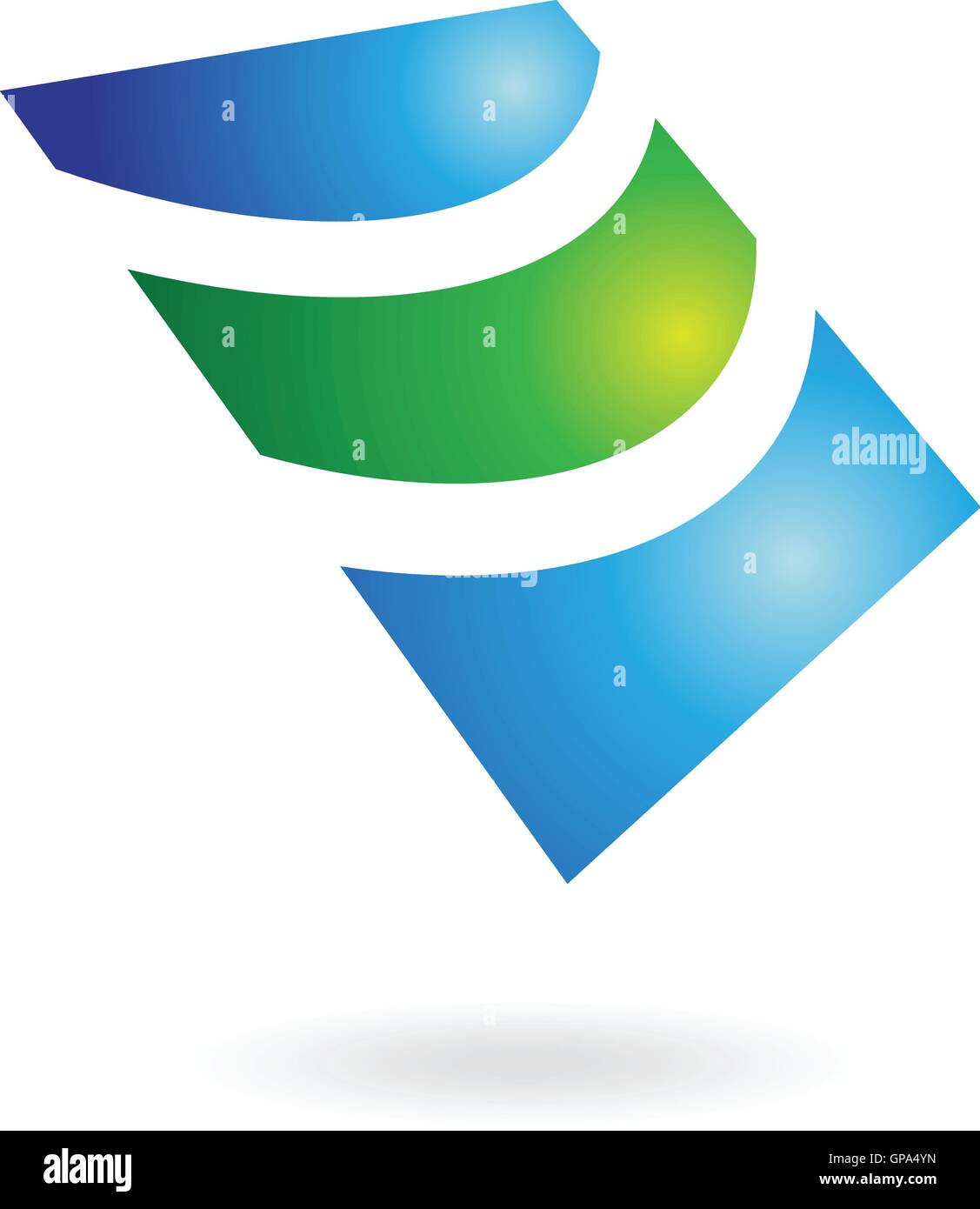 Green and blue glossy logo icon and graphic design element Stock Vector ...