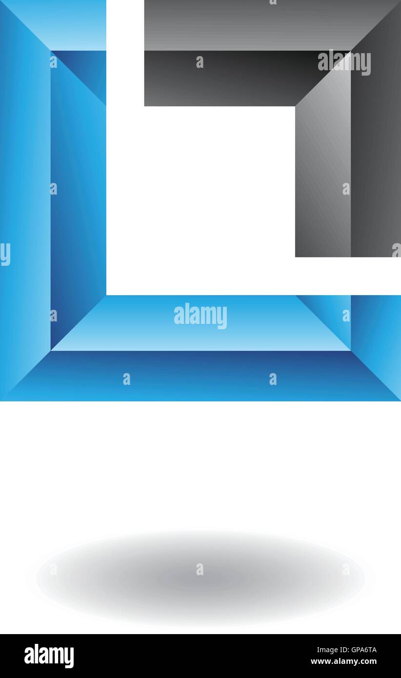 3d blue and black logo icon and design element Stock Vector Image & Art ...