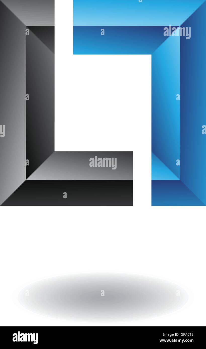 3d blue and black logo icon and design element Stock Vector Image & Art ...