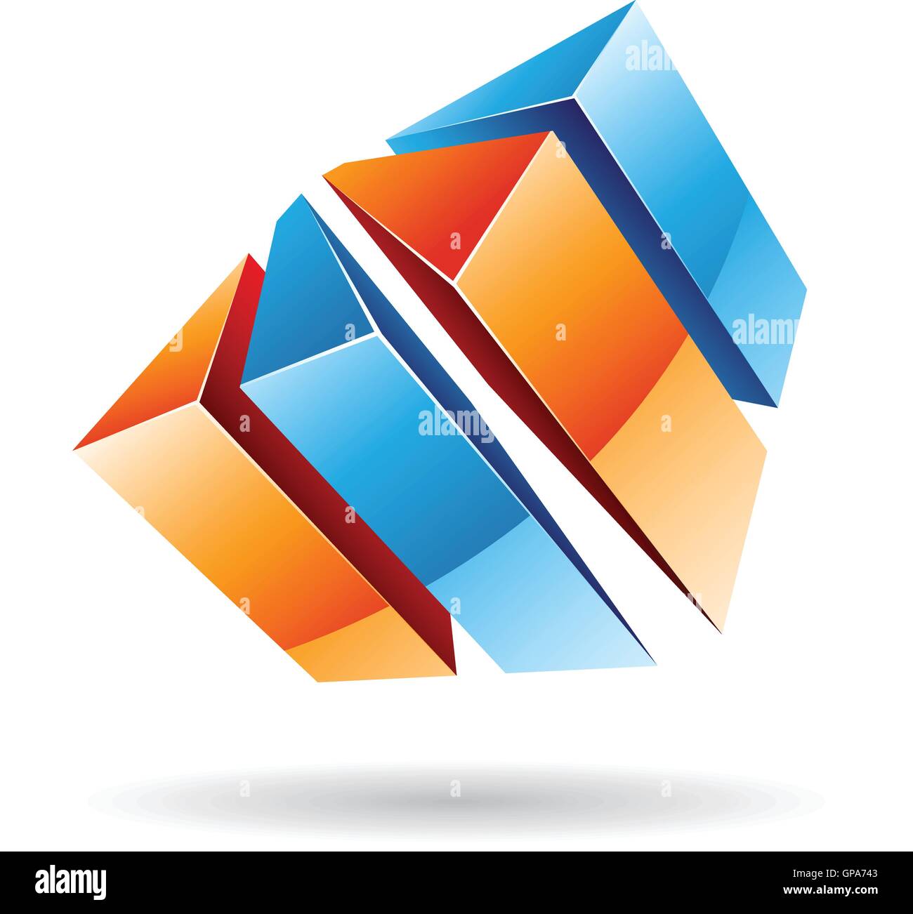 3d colorful cubic logo icon and design element Stock Vector Image & Art ...