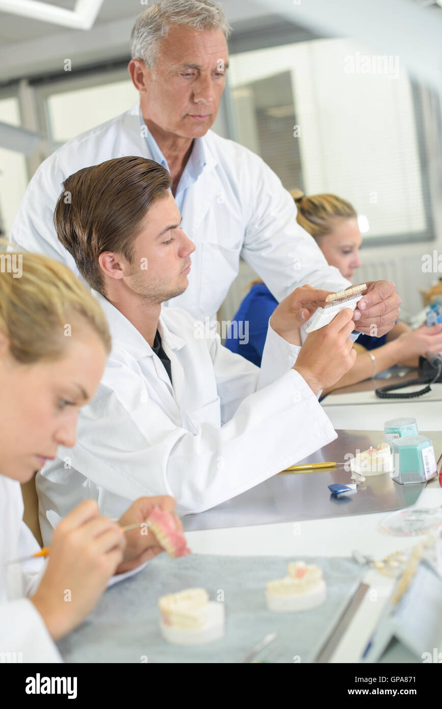 Workers in a dental laboratory Stock Photo - Alamy