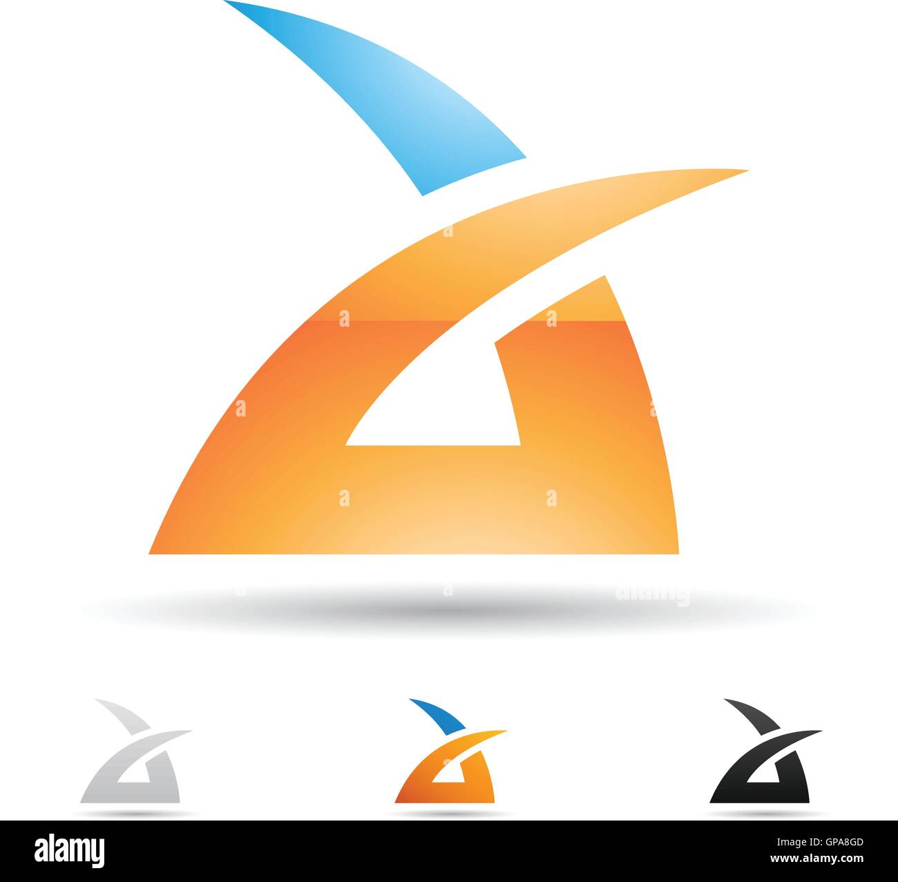 Vector illustration of abstract icons based on the letter A Stock ...