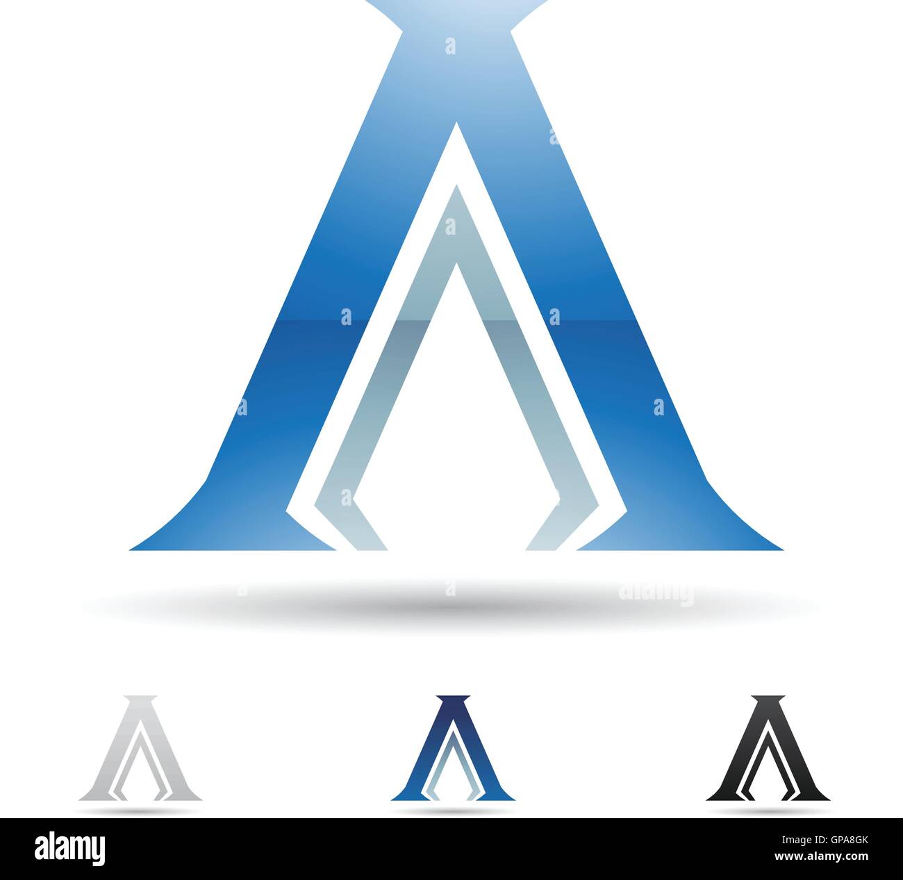 Vector illustration of abstract icons based on the letter A Stock ...