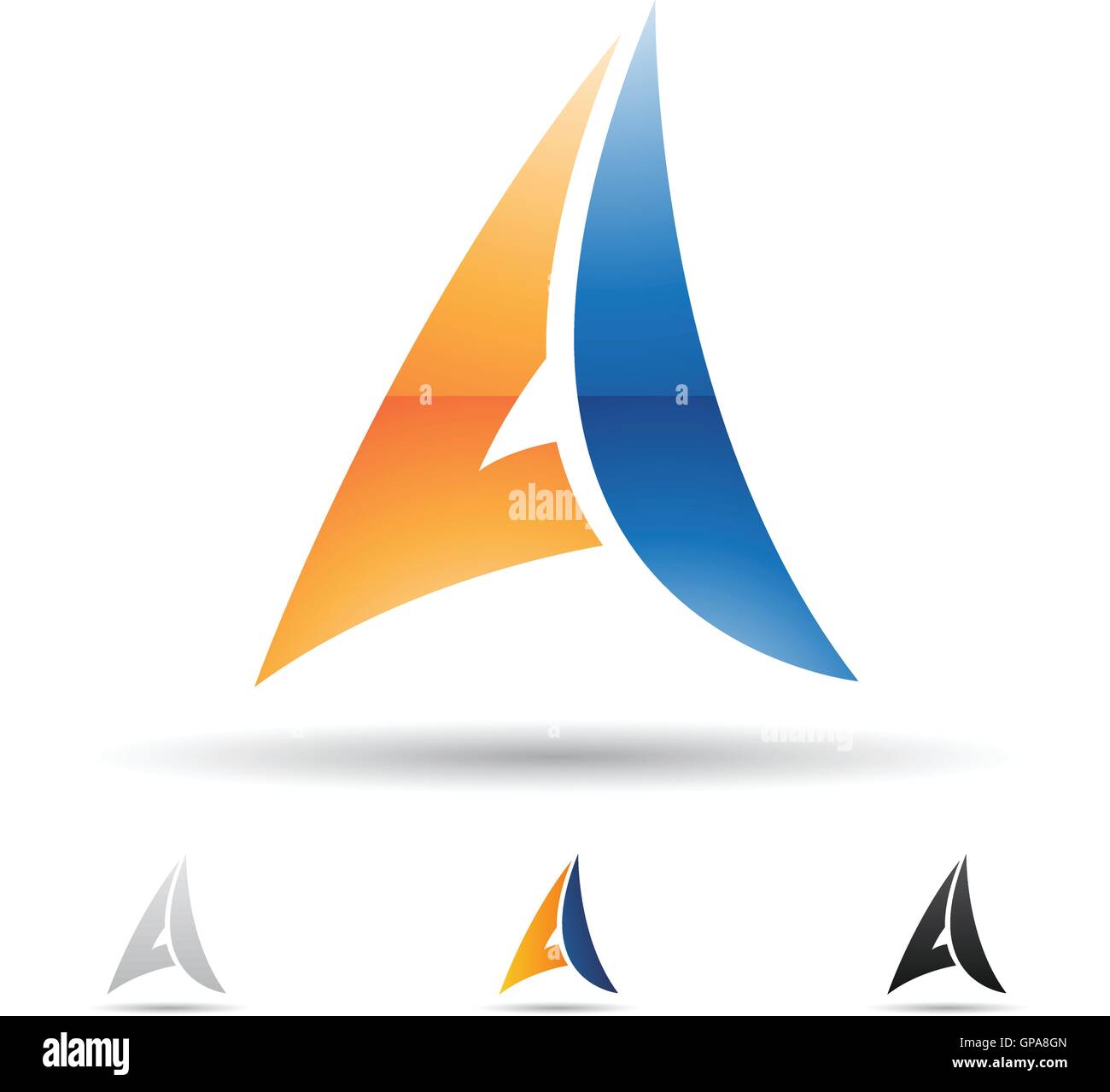 Vector illustration of abstract icons based on the letter A Stock ...