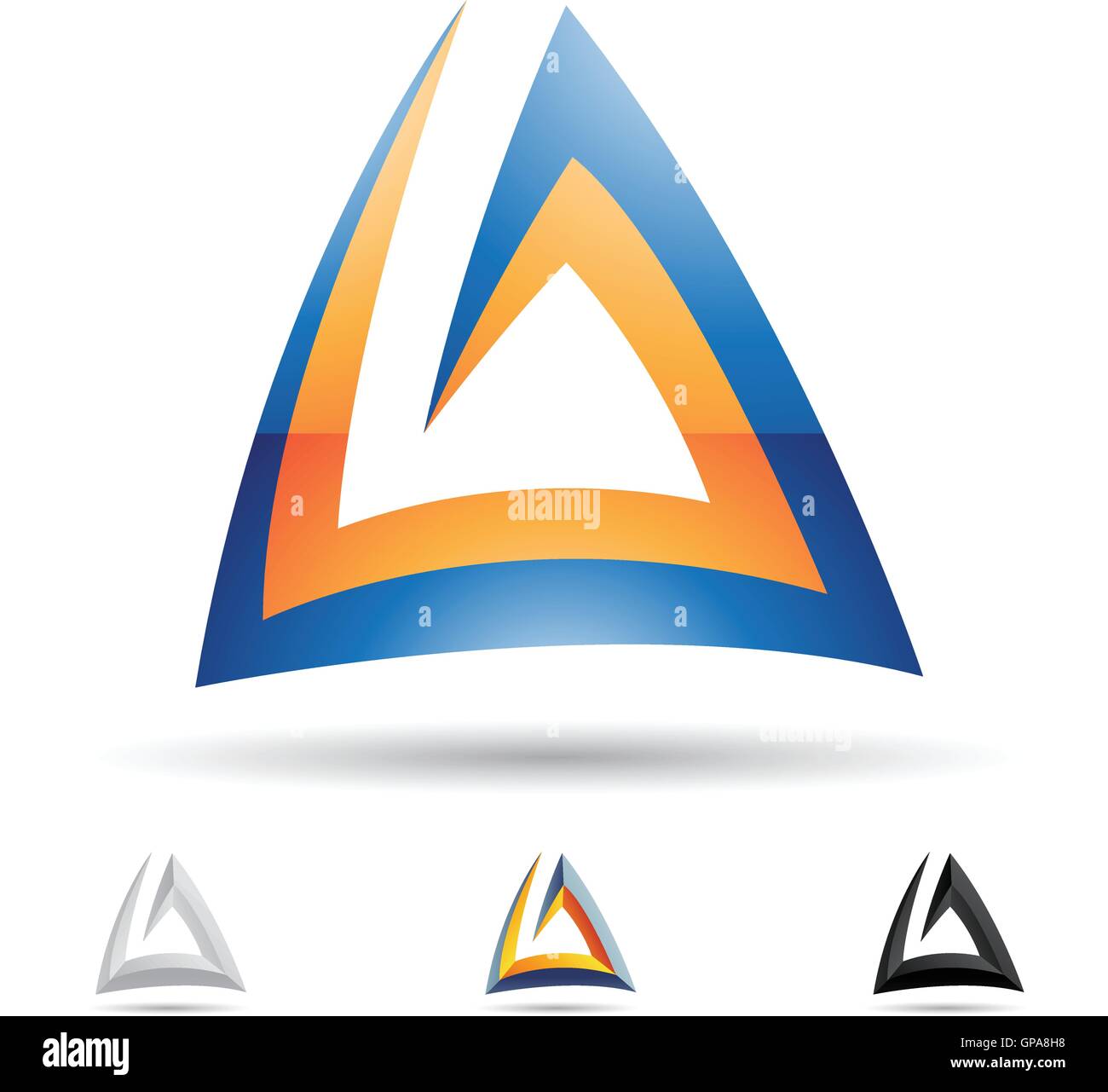 Vector illustration of abstract icons based on the letter A Stock ...