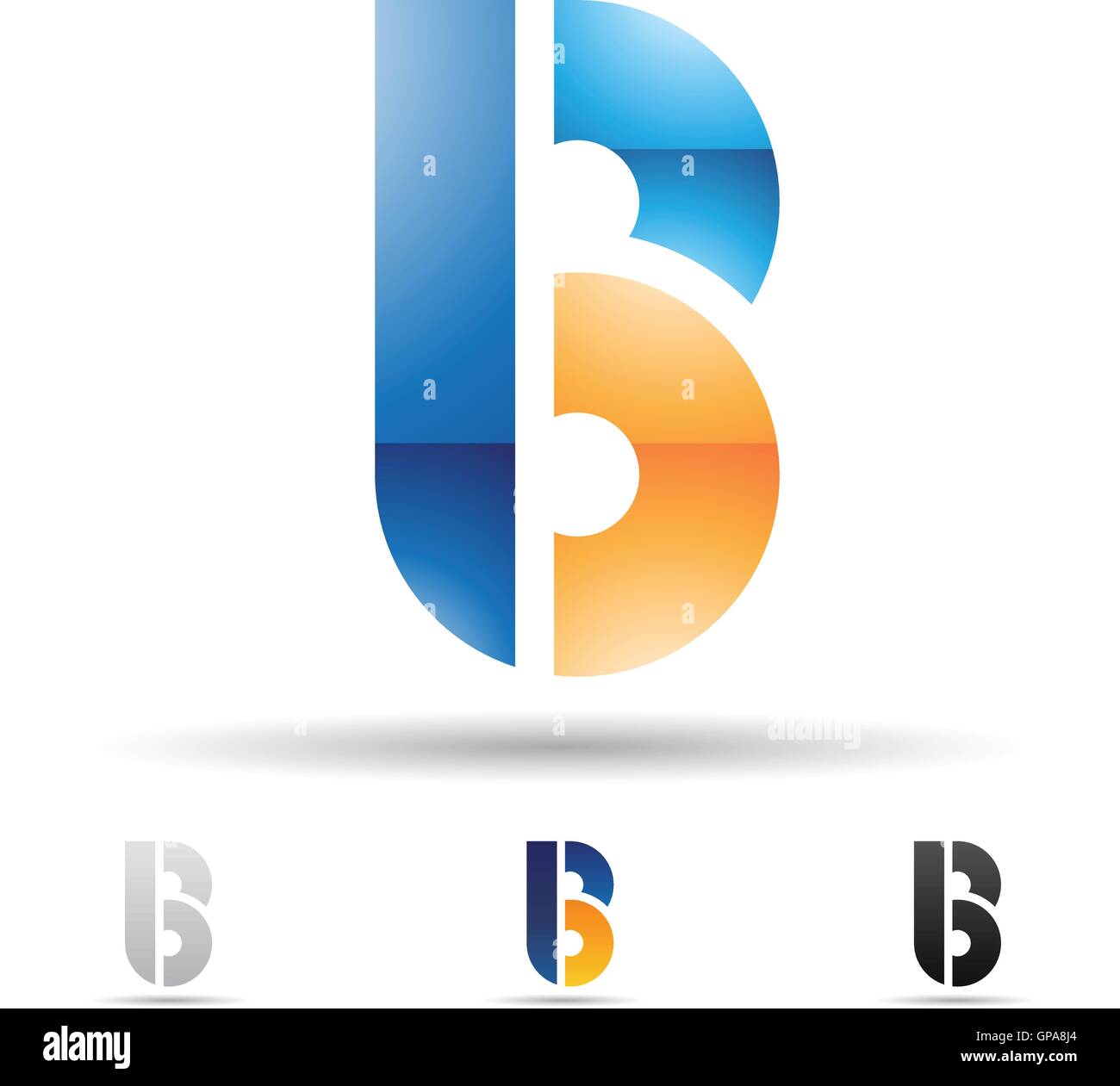 Vector illustration of abstract icons based on the letter B Stock ...