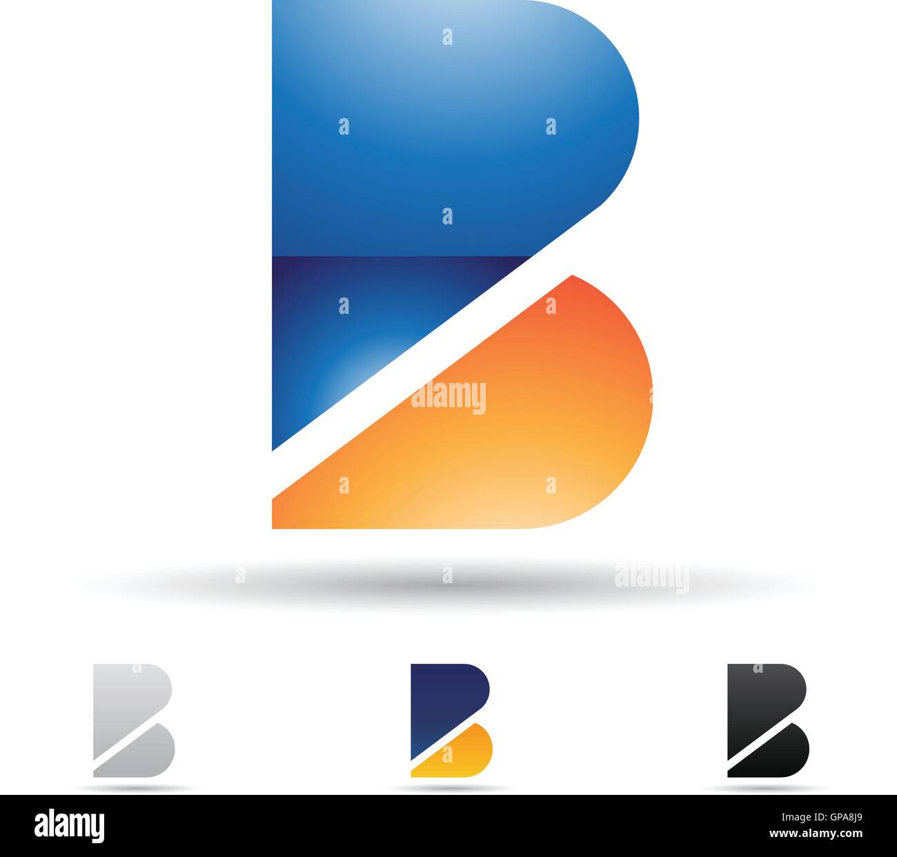 Vector illustration of abstract icons based on the letter B Stock ...