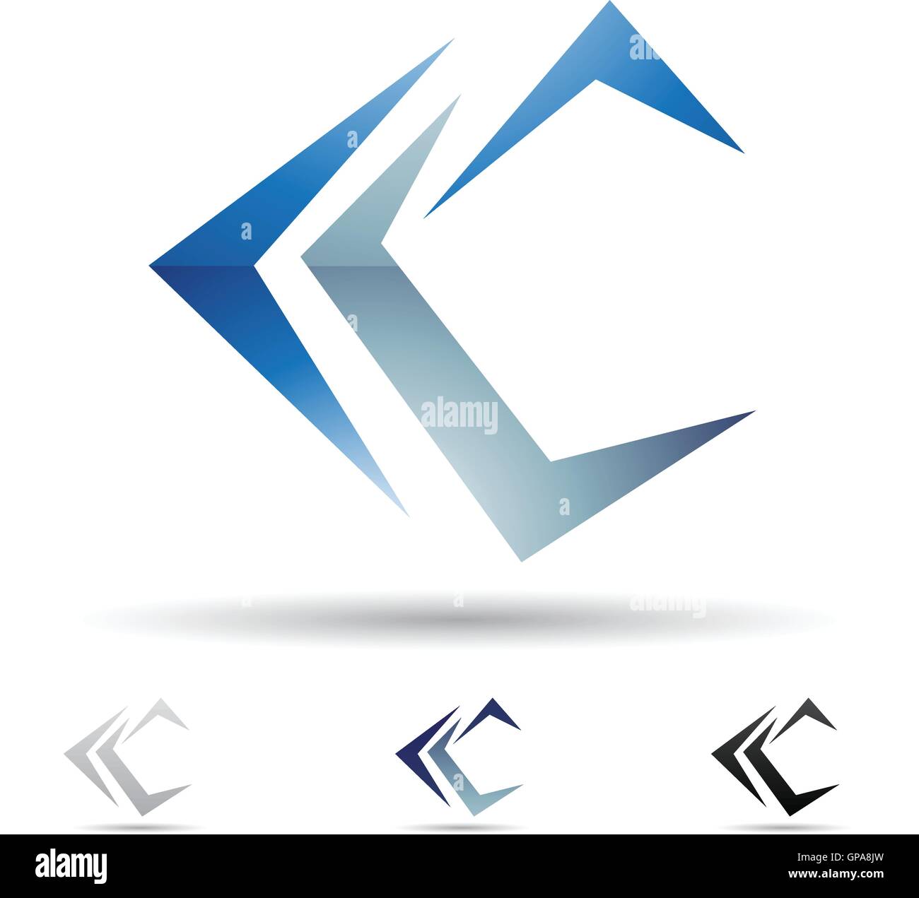 Vector illustration of abstract icons based on the letter C Stock ...