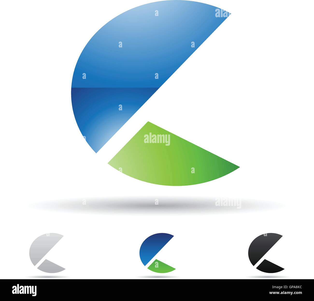 Vector illustration of abstract icons based on the letter C Stock ...
