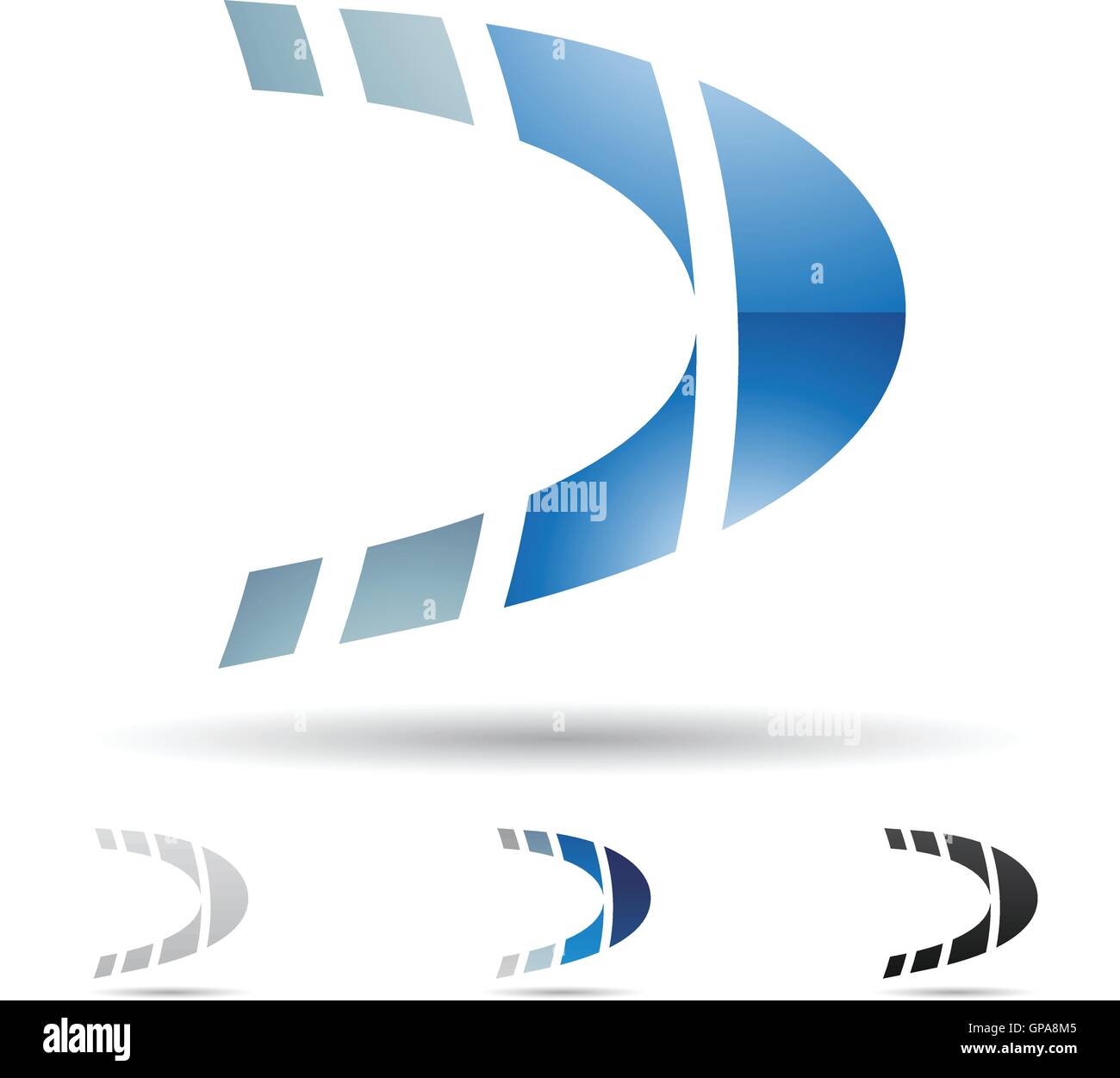 Vector illustration of abstract icons based on the letter D Stock ...