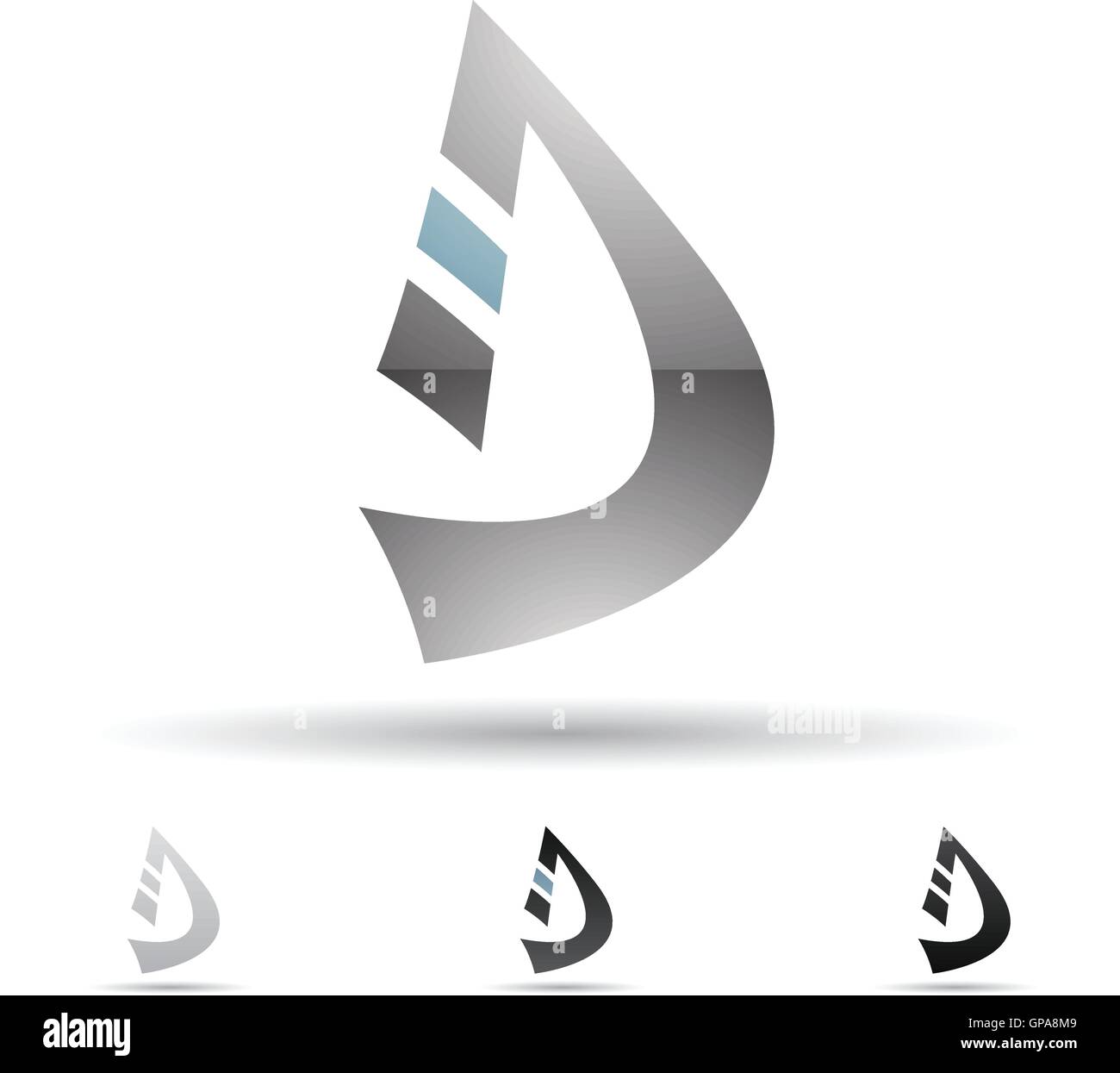 Vector illustration of abstract icons based on the letter D Stock ...