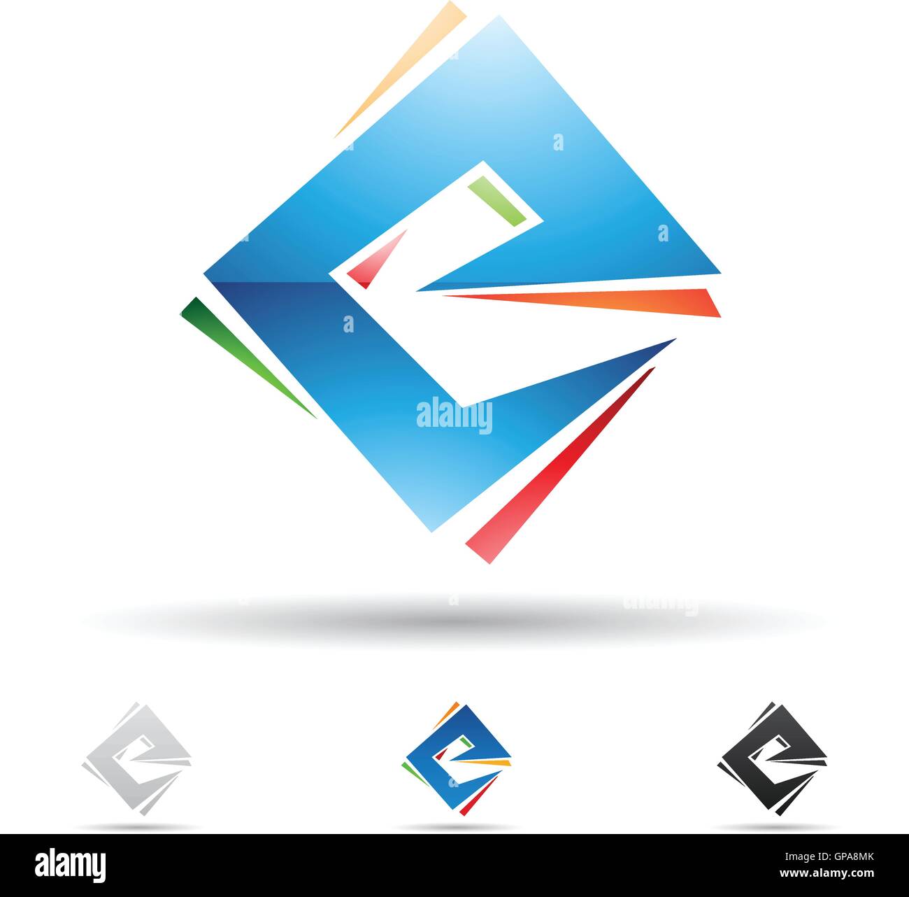 Vector illustration of abstract icons based on the letter E Stock ...