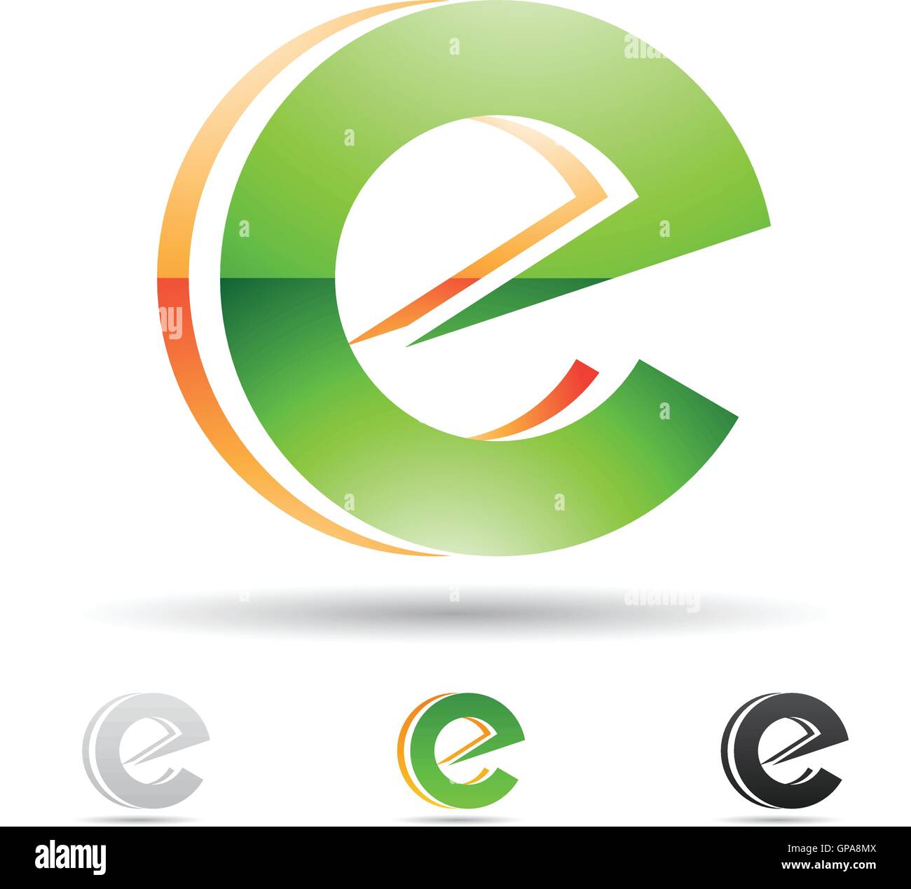 Vector illustration of abstract icons based on the letter E Stock ...