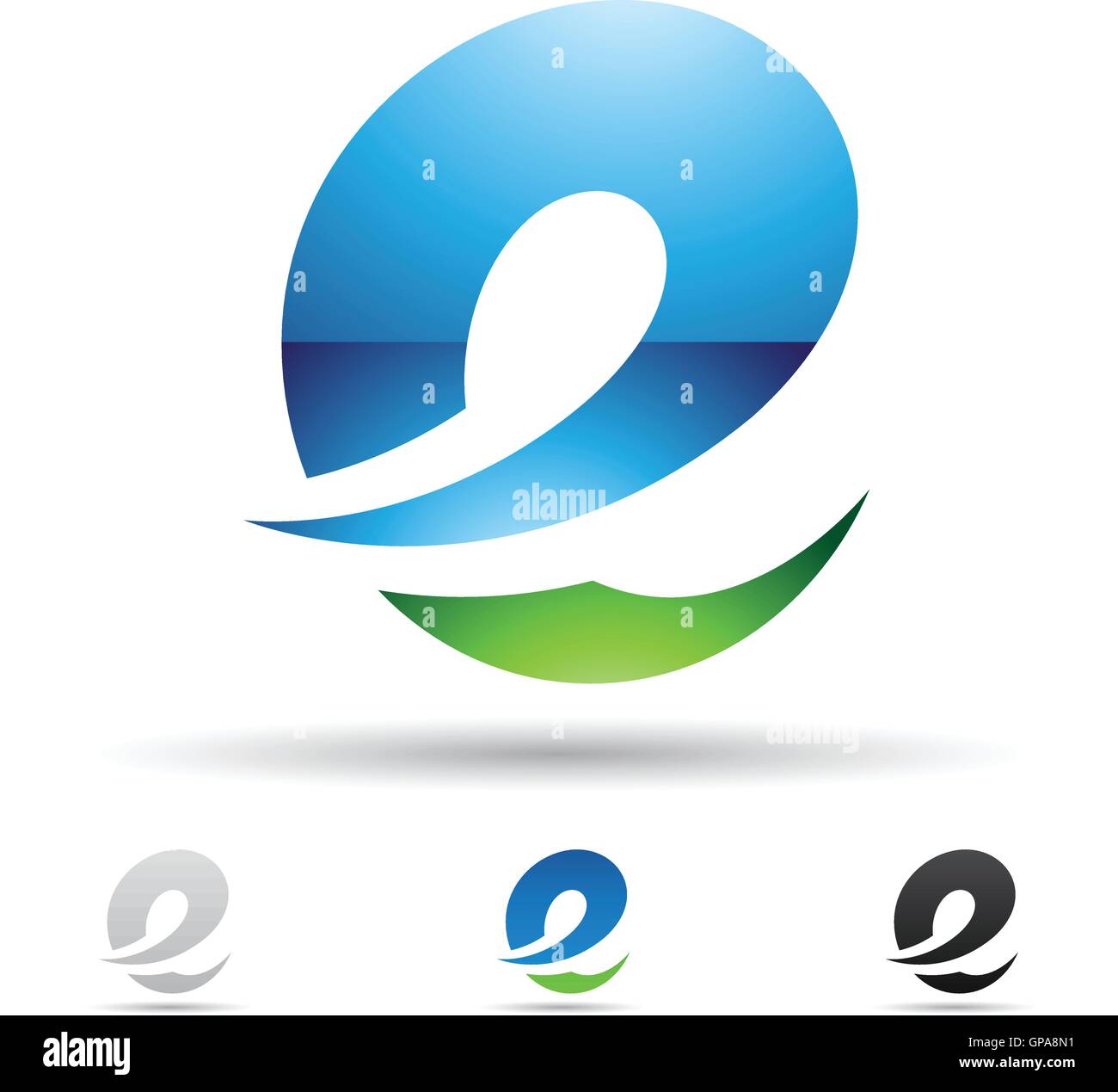 Vector illustration of abstract icons based on the letter E Stock ...