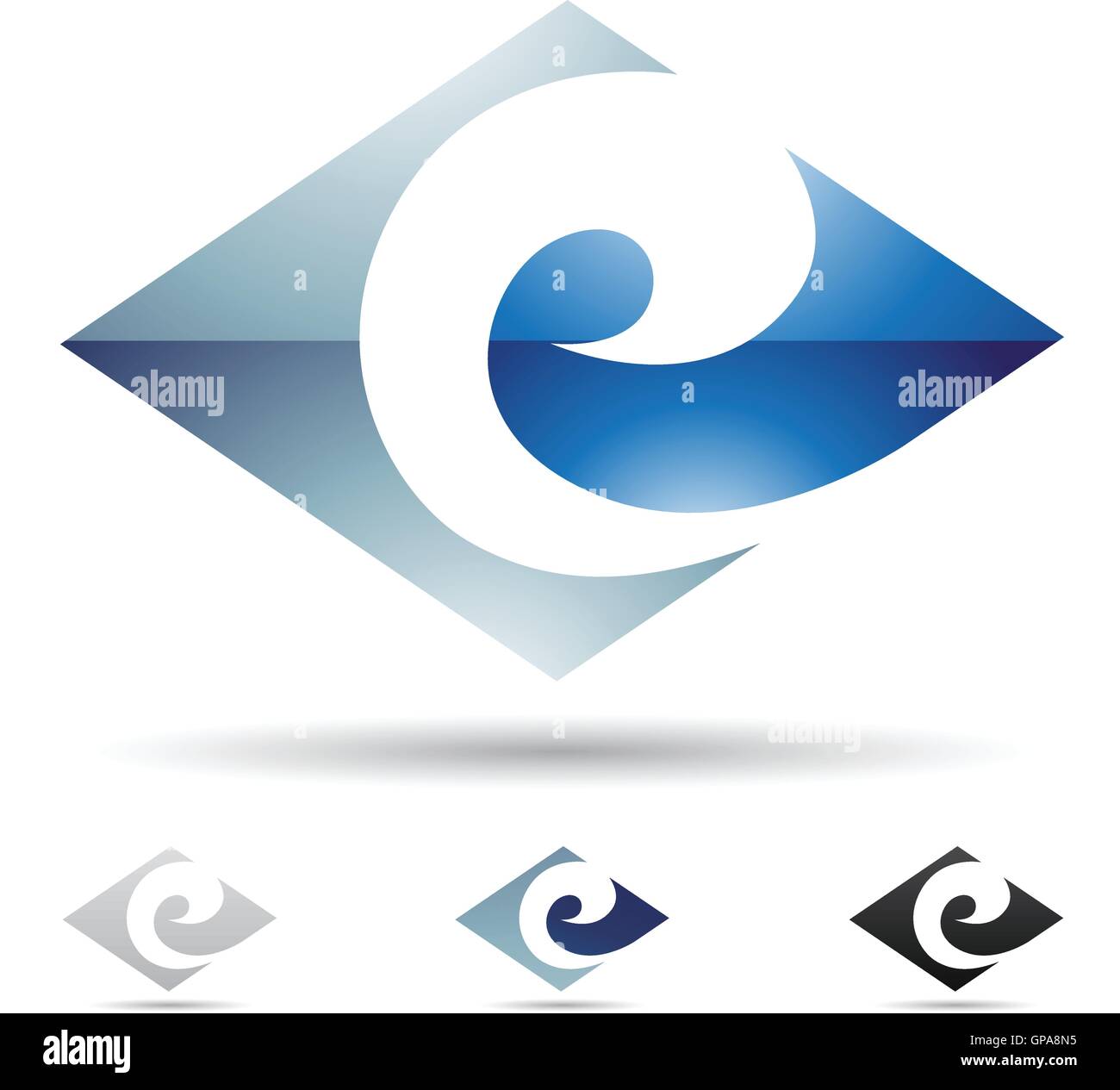 Vector illustration of abstract icons based on the letter E Stock ...