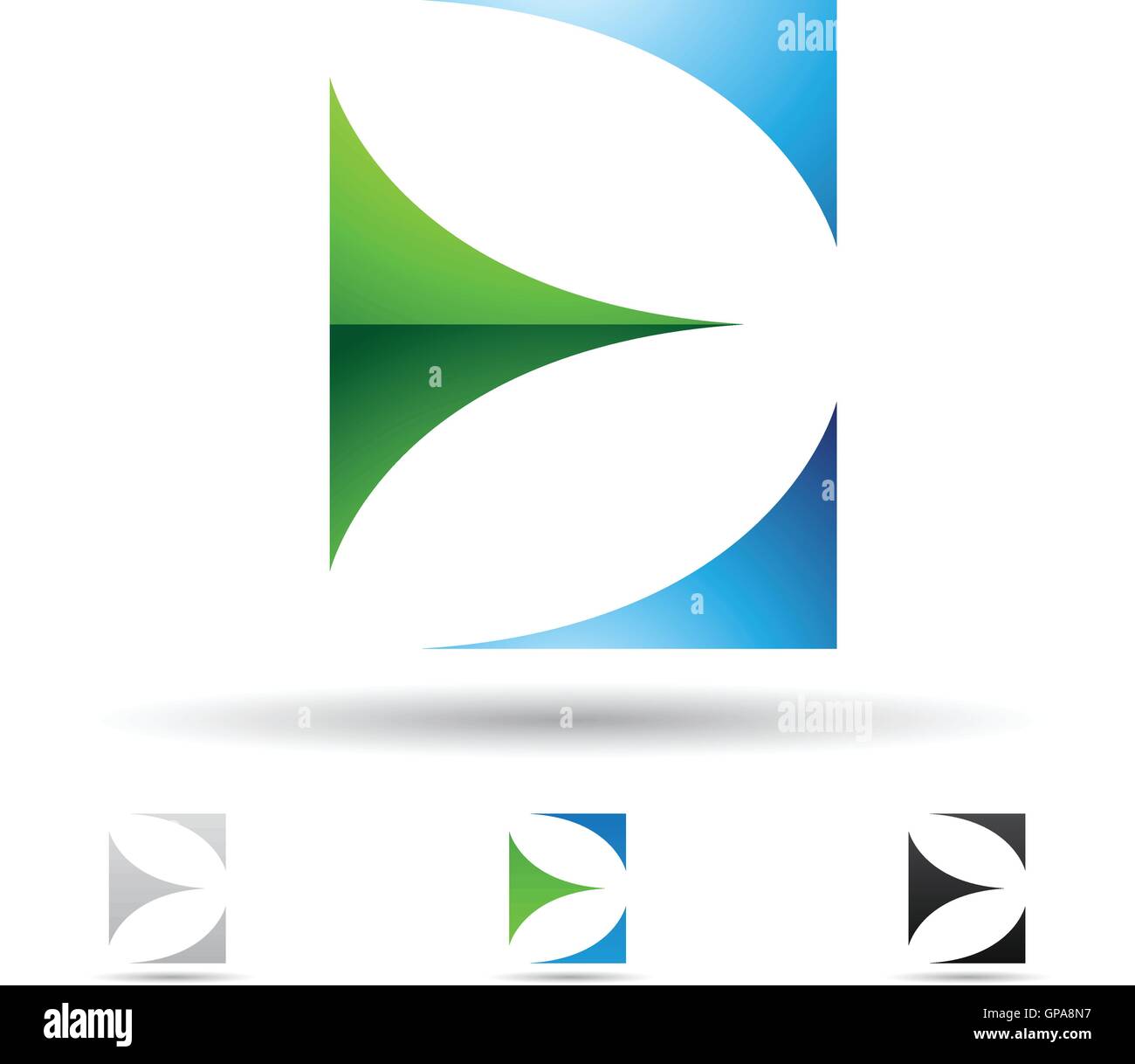 Vector illustration of abstract icons based on the letter E Stock ...