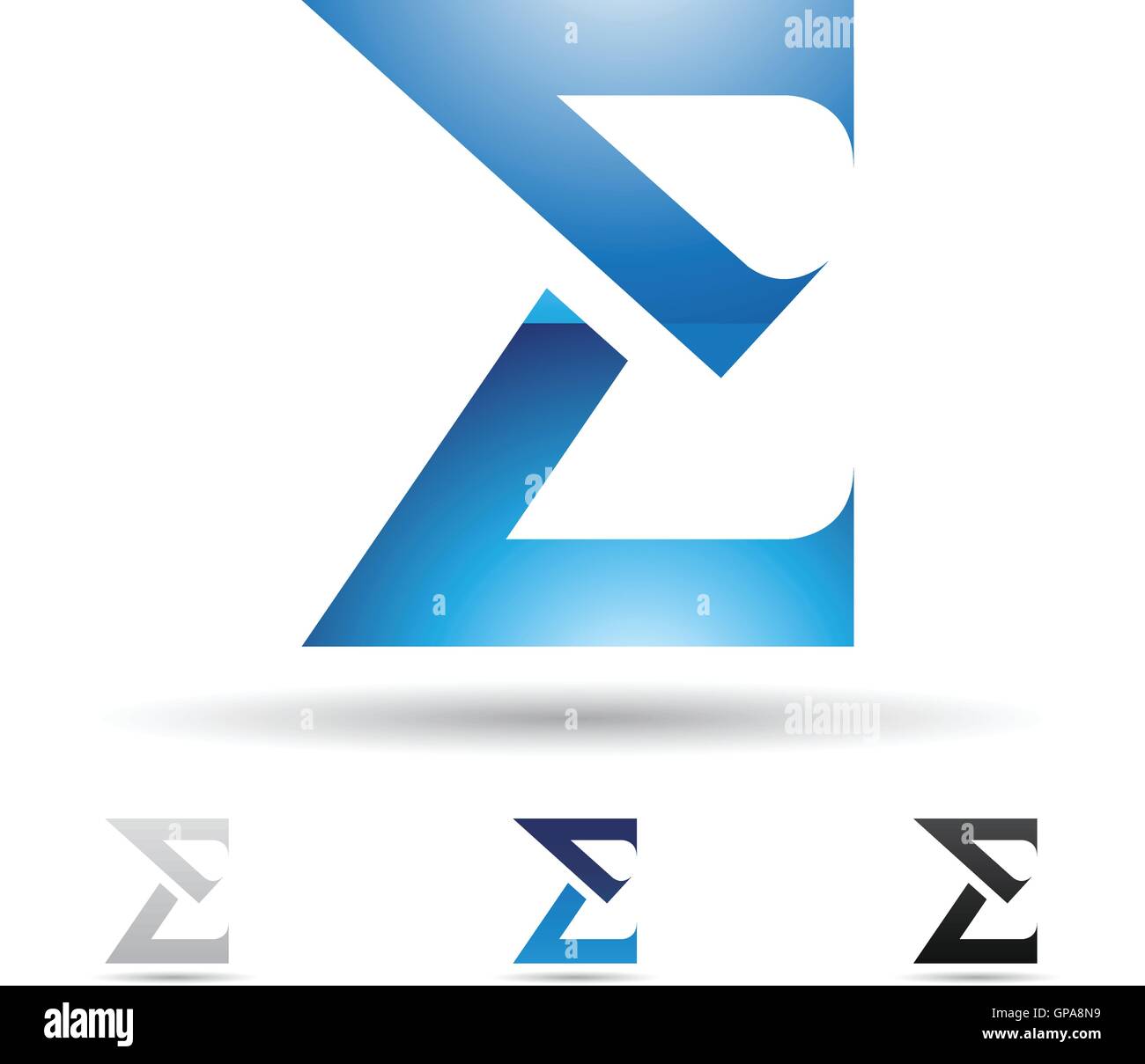 Vector illustration of abstract icons based on the letter E Stock ...