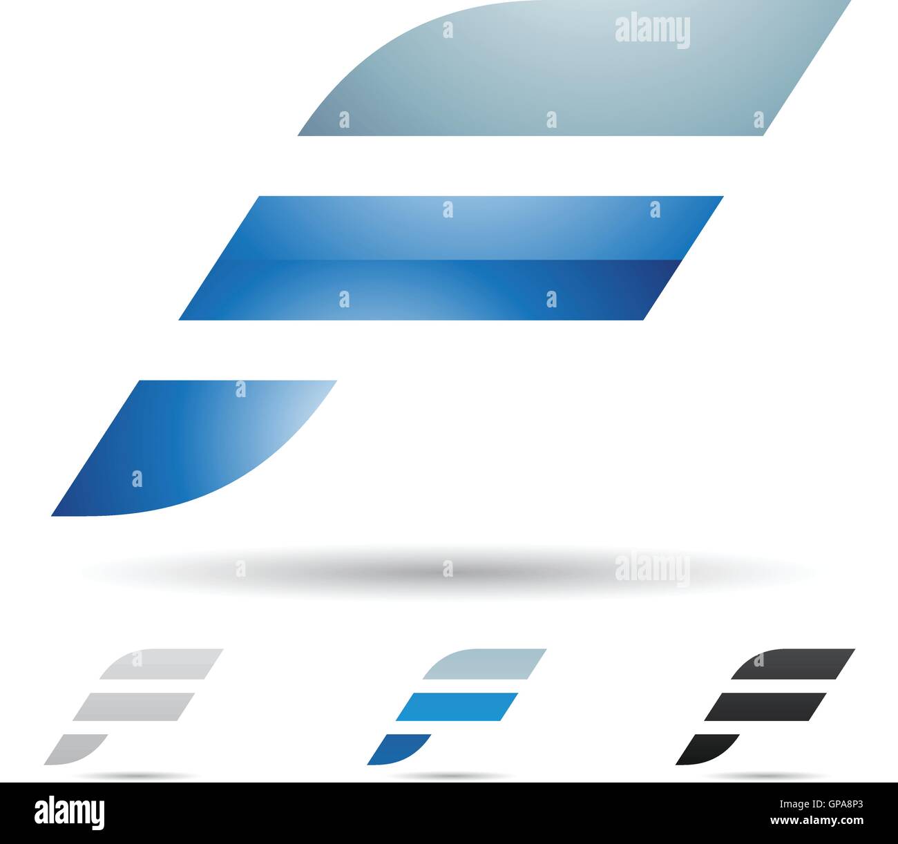 Vector illustration of abstract icons based on the letter F Stock ...