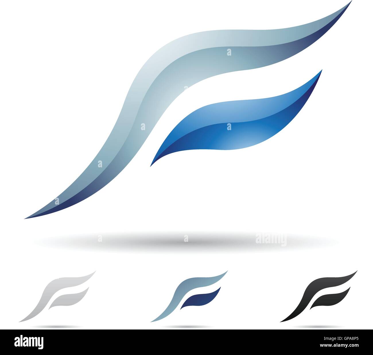 Vector illustration of abstract icons based on the letter F Stock ...