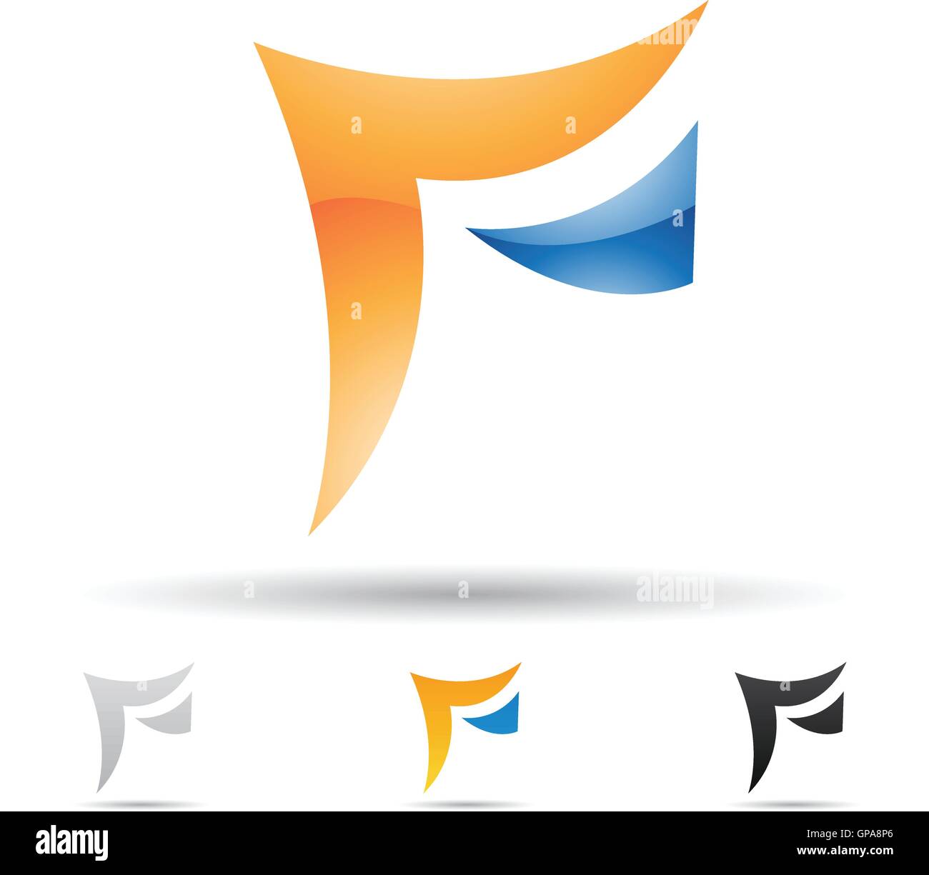 Vector illustration of abstract icons based on the letter F Stock ...