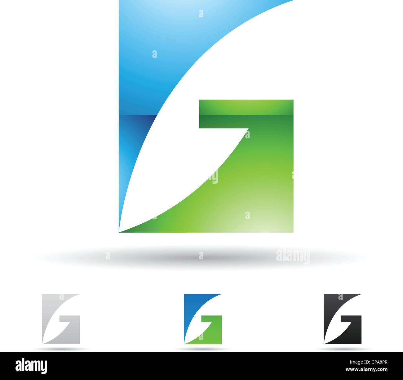 Vector illustration of abstract icons based on the letter G Stock ...