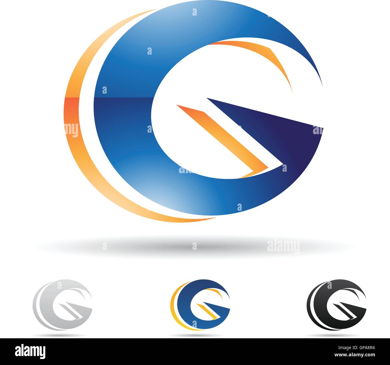 Vector illustration of abstract icons based on the letter G Stock ...