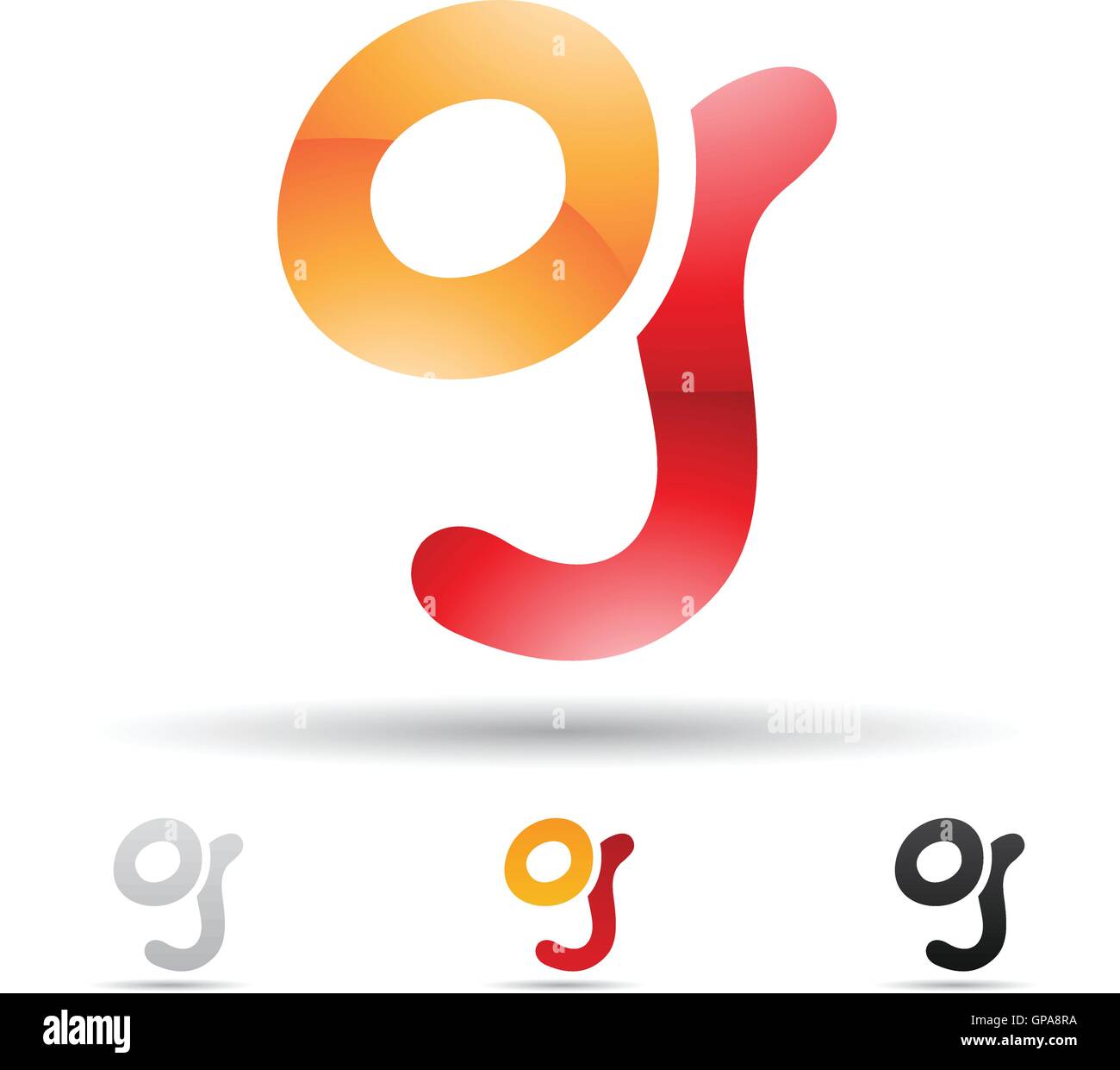 Vector illustration of abstract icons based on the letter G Stock ...