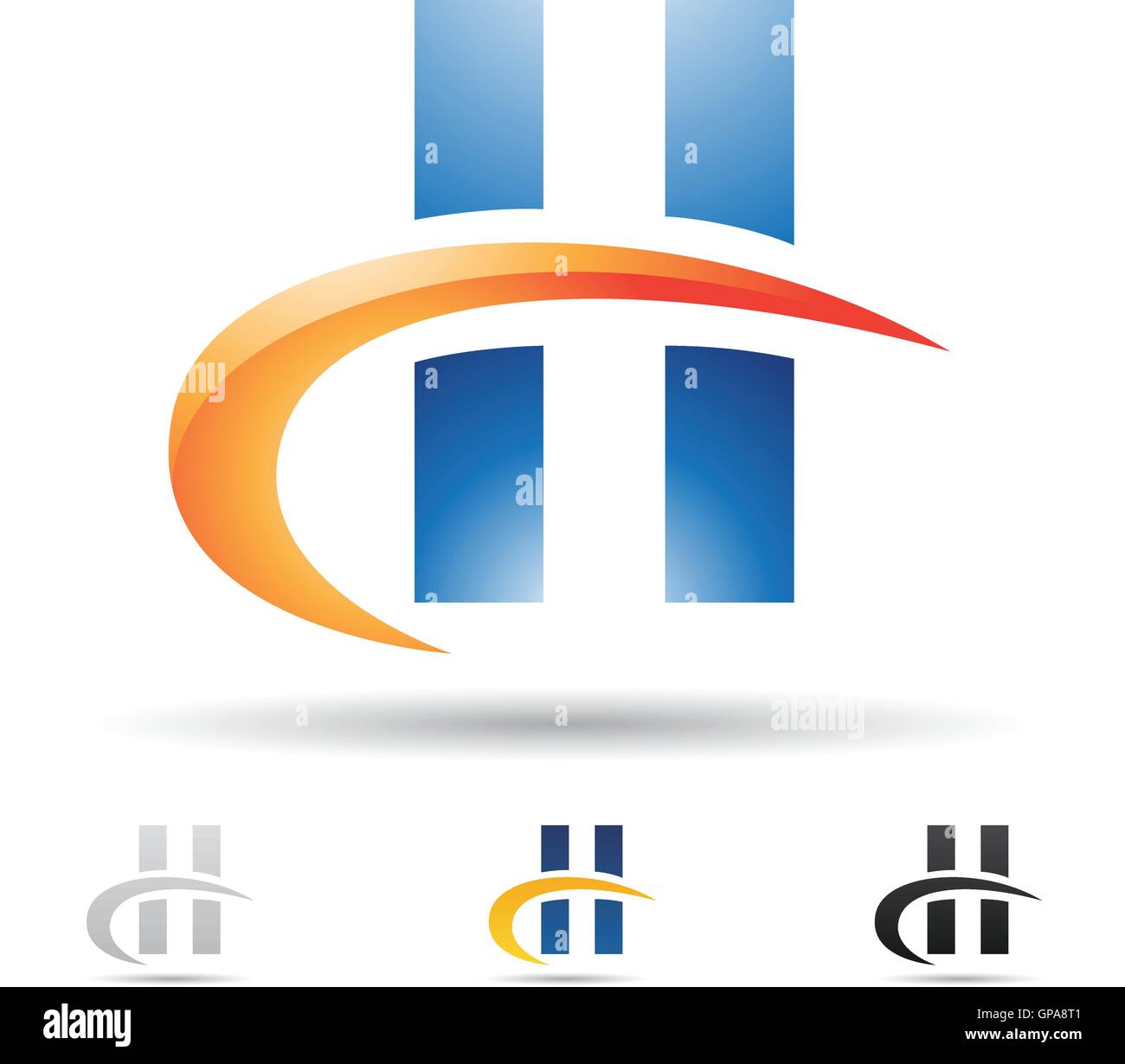 Vector illustration of abstract icons based on the letter H Stock ...