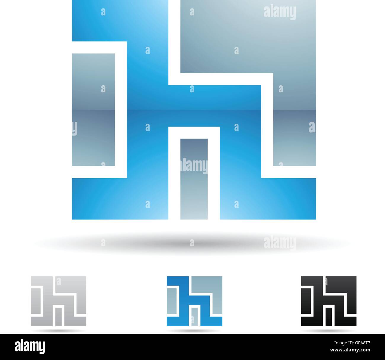 Vector illustration of abstract icons based on the letter H Stock ...